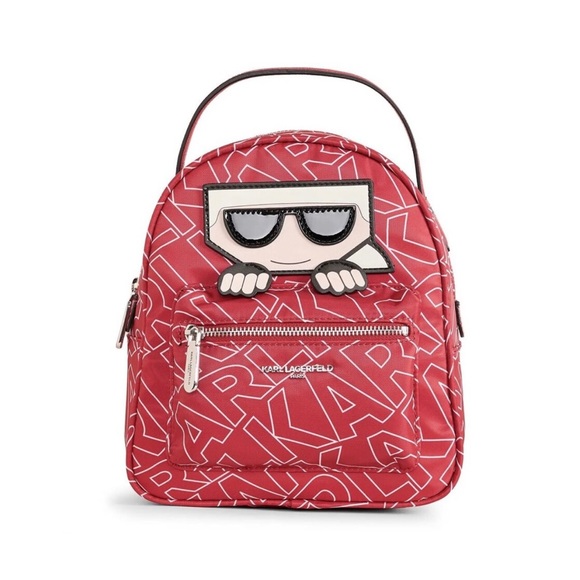 Karl Lagerfeld | Bags | Karl Lagerfeld Paris Red White Nylon Backpack ...
